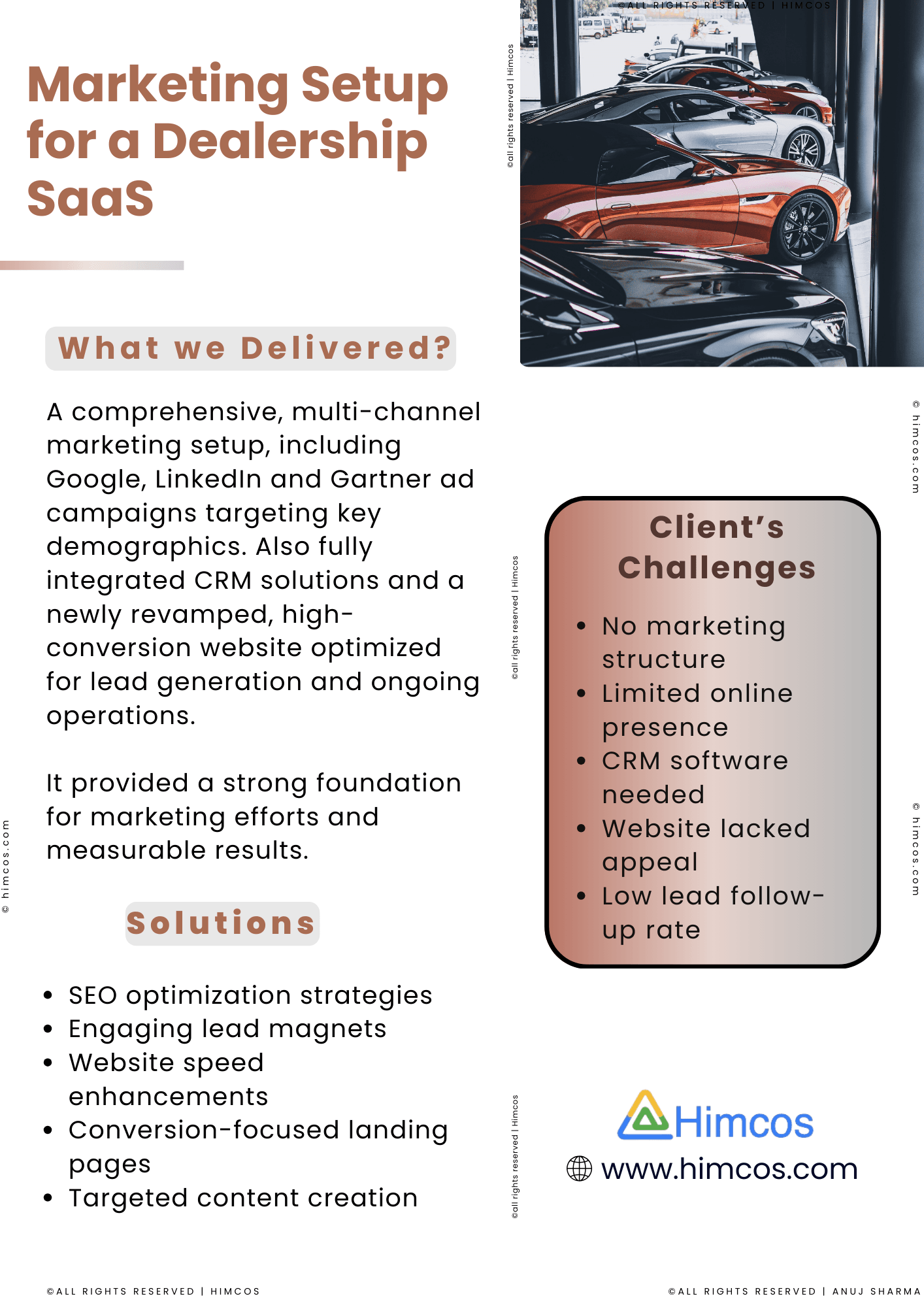 Marketing Setup For A Dealership SaaS - Himcos