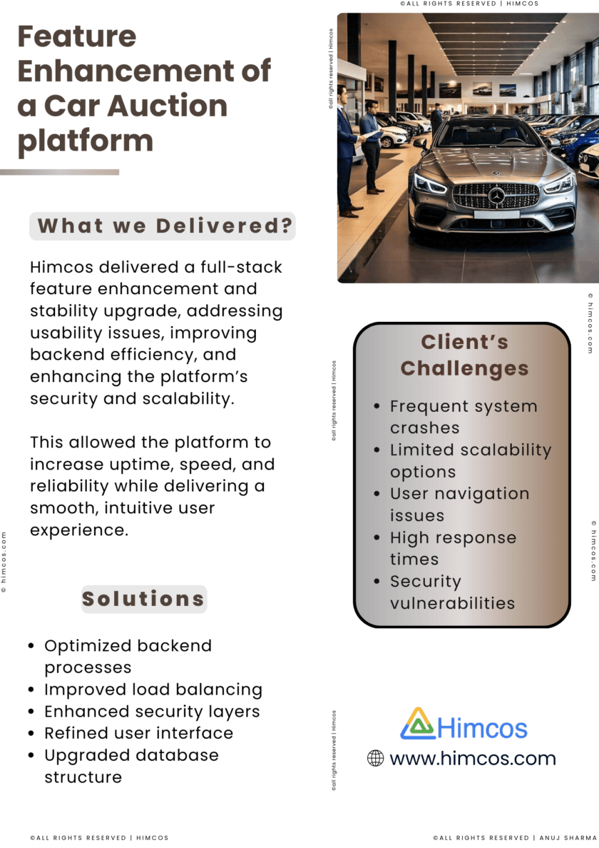 Feature Enhancement Of A Car Auction Platform - Himcos